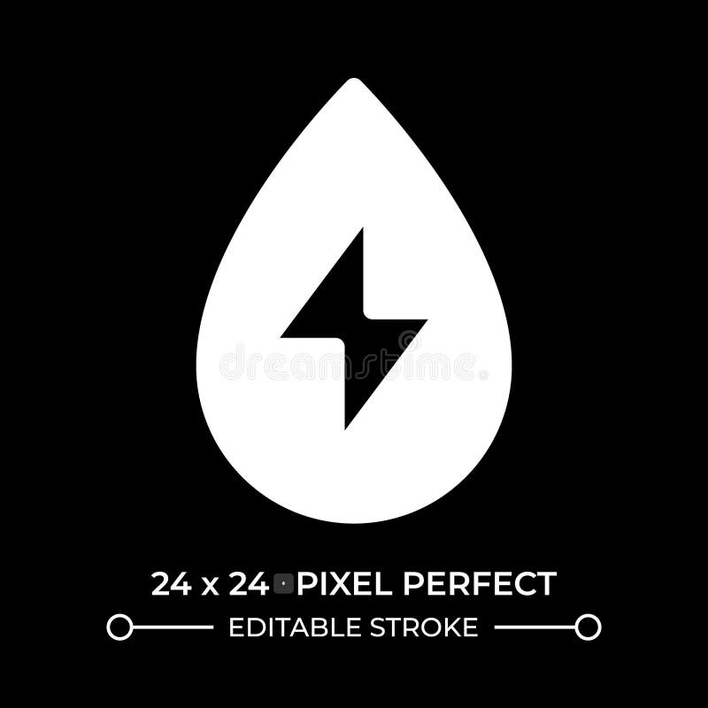 Water Power Glyph Ui Icon Isolated on Black Stock Illustration ...