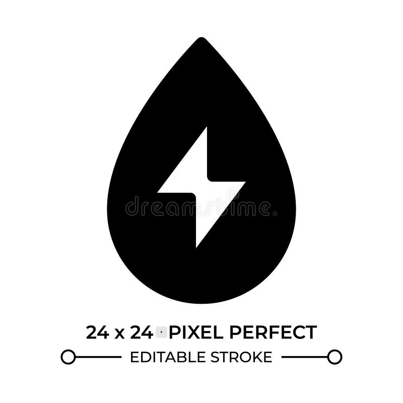 Water power glyph ui icon stock vector. Illustration of technology ...