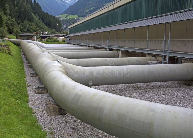 Water power plant pipes. stock photo. Image of hydroelectric - 5766956