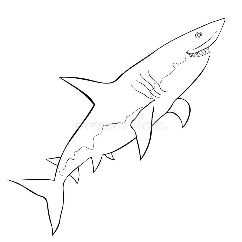 Fish Shark Illustration Coloring Pages Stock Illustration ...