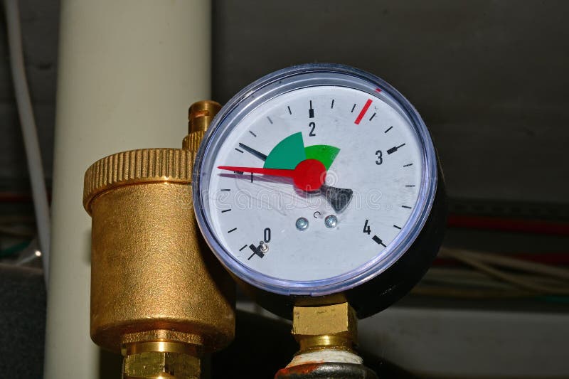 Water Pressure Indicator of a Heating System Stock Image - Image of ...