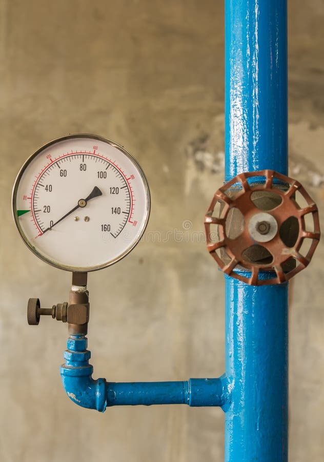 Water Pressure Meter Installed Stock Photo - Image of plumber, pressure ...