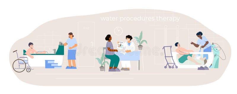 Medical Water Procedures Composition Stock Vector - Illustration of ...