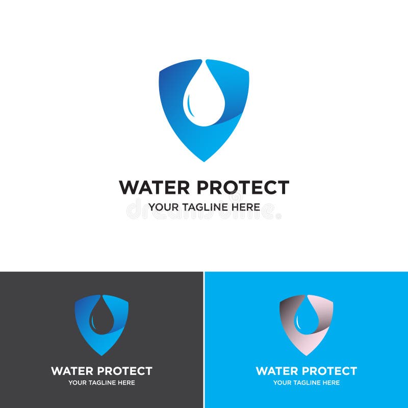 Water Protect Logo Design Template-Shield Logo. Stock Vector ...