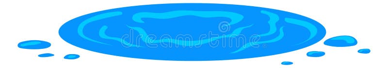 Water Puddle. Cartoon Blue Liquid Spill Drop Stock Vector ...