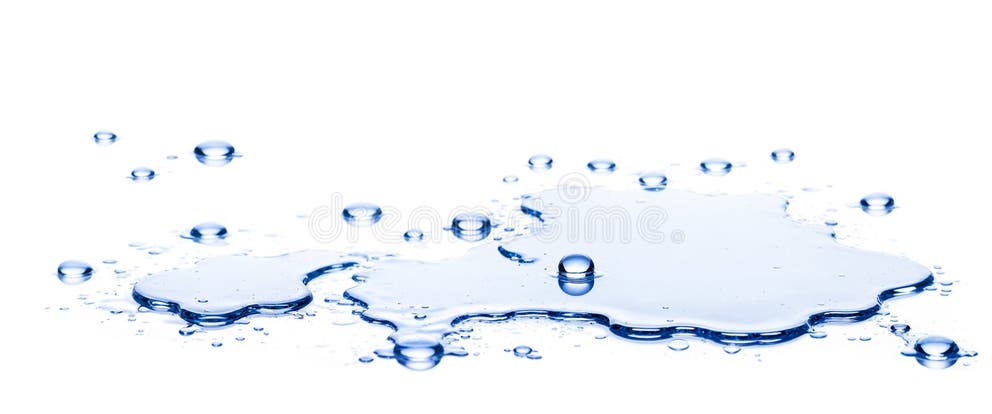 Water Puddle and Droplets on a White Surface Stock Illustration ...