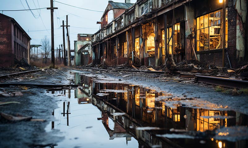 Water Puddle in Front of Building Stock Photo - Image of moist ...