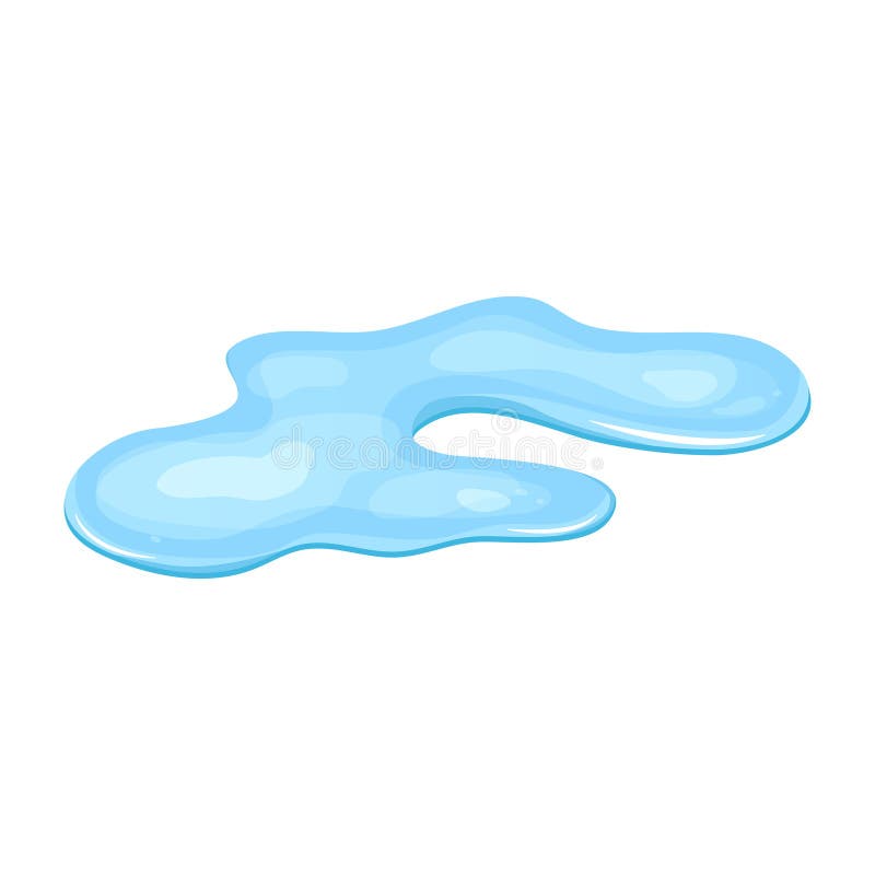 Water Puddle, Liquid Cartoon Style. Drop Isolated on White Background ...