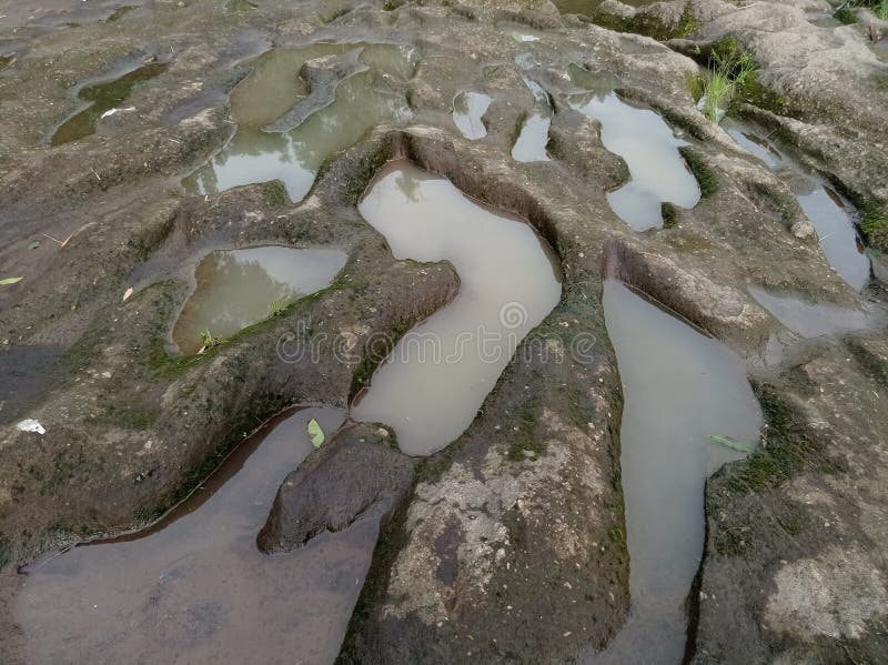 Water puddle on sandstone stock image. Image of sandstone - 265909165