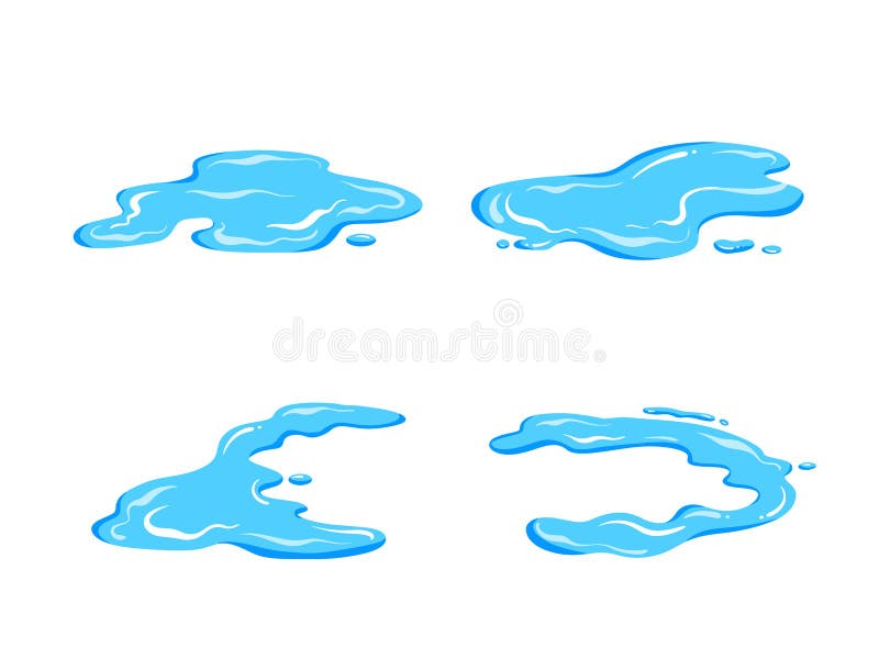 Water Puddle Vector Illustration Bundle Stock Vector - Illustration of ...