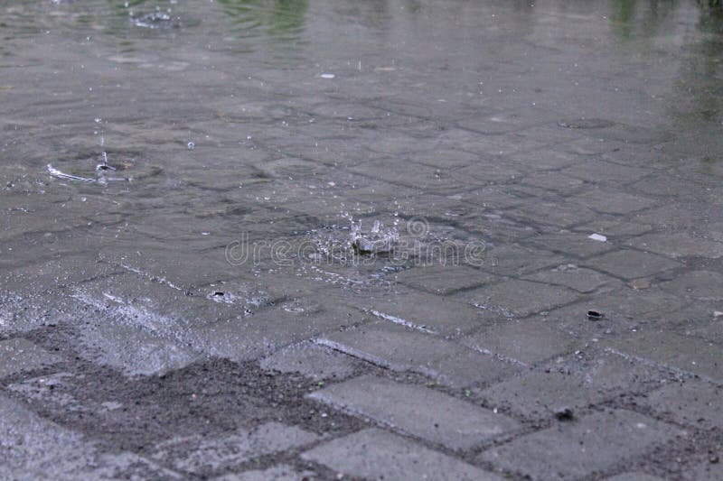 Water Puddles when it Rains Stock Photo - Image of asphalt, flow: 349597608
