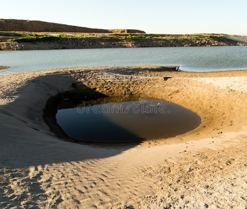 Water in Puddles on the Sand in the Desert Stock Image - Image of ...