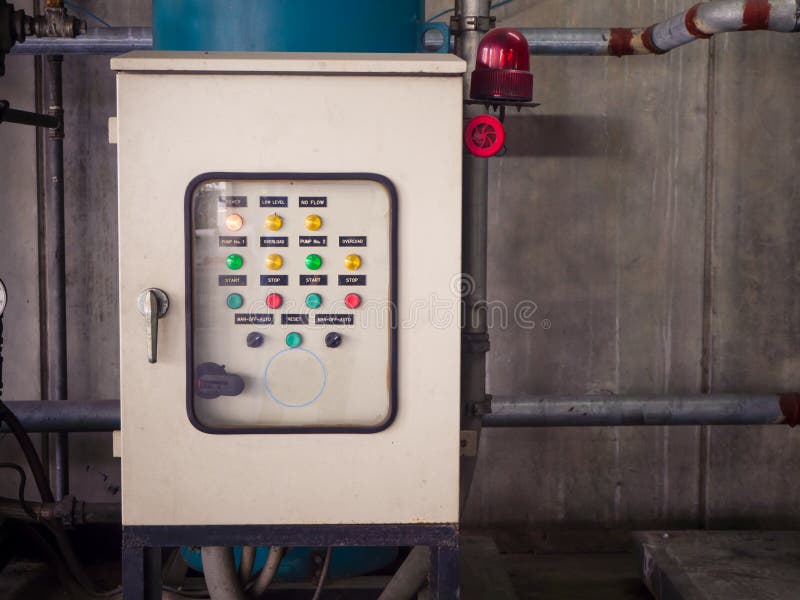 Water Pump Booster System Panel for Piping Stock Image - Image of ...