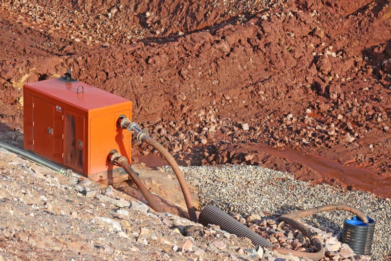 Water Pump on a Construction Site Stock Photo - Image of site ...