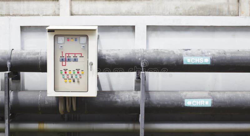 Water Pump Control Cabinet of Chiller System Stock Image - Image of ...