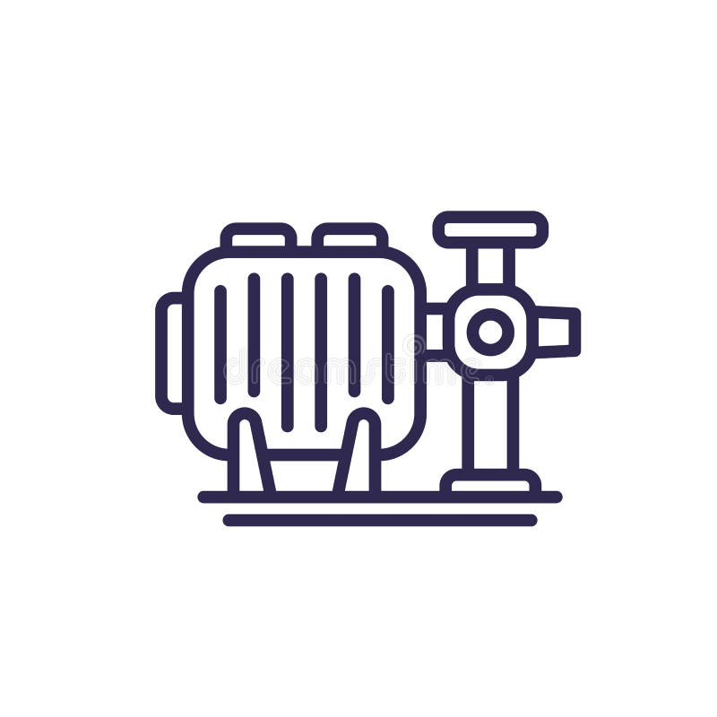 Water Pump Icon, Line Vector Stock Vector - Illustration of supply ...