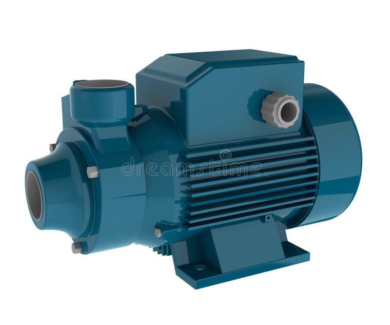 Water Pump Isolated on a White Background. 3D Illustration. Stock ...