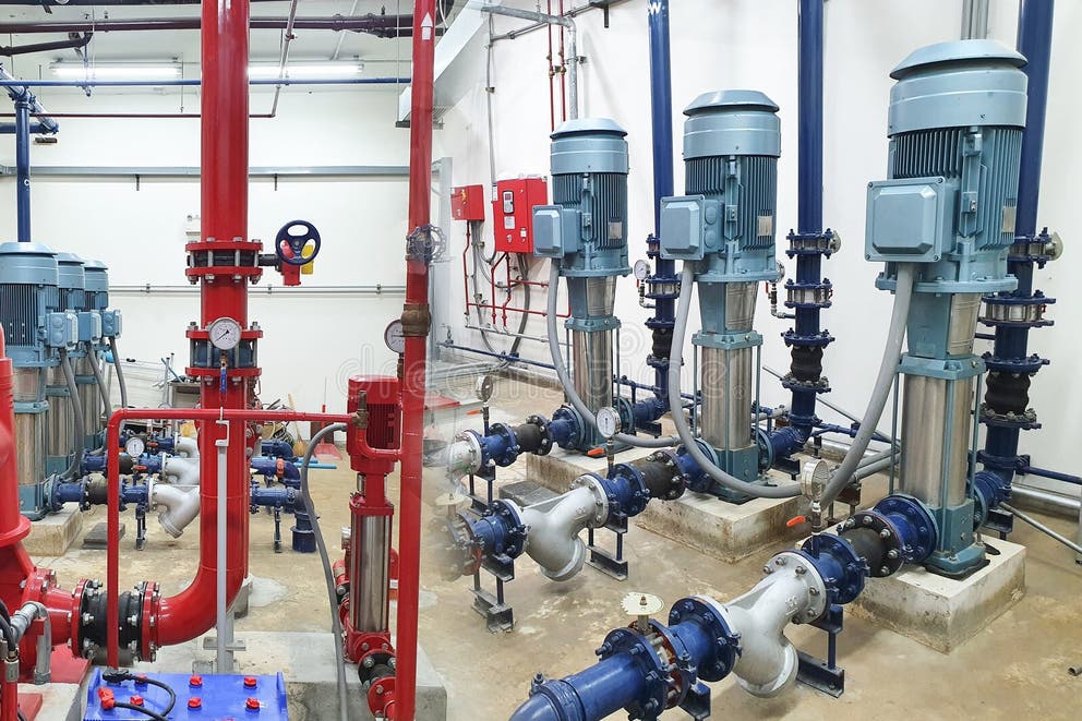 Water Pump Room the Building Stock Image - Image of tube, factory ...