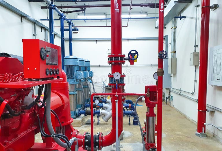 Water Pump Room the Building Stock Image - Image of valve, heat: 297790343