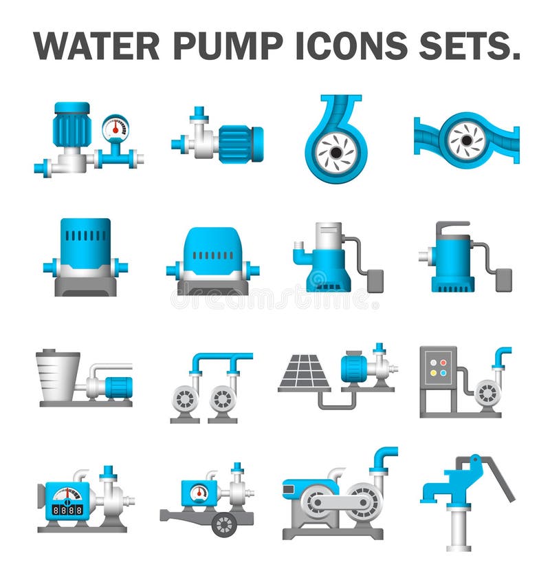 Water pump set stock vector. Illustration of sewage, isolated - 68112822