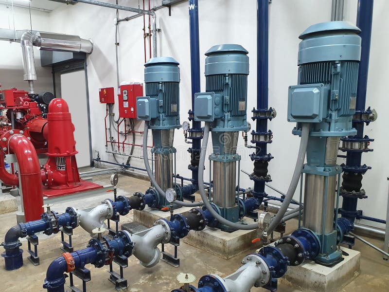 Water Pump System in the Building Stock Image - Image of home, pressure ...