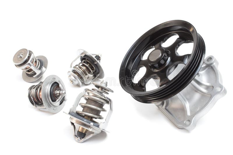 Water pump and thermostat stock image. Image of heat - 92801957