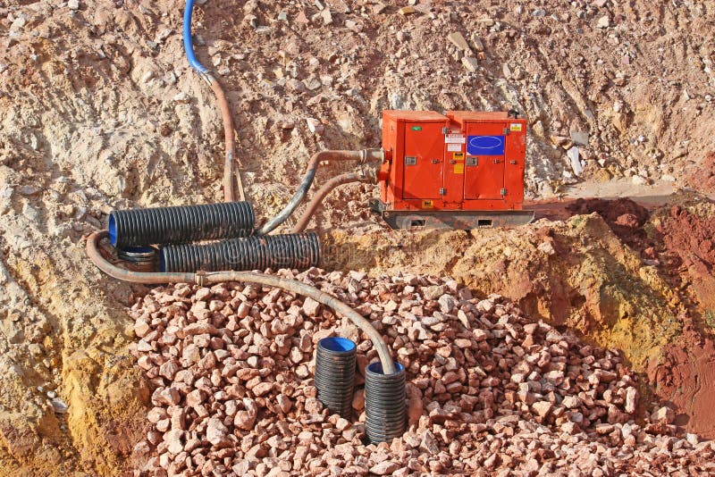 Water pump stock photo. Image of site, pipe, earth, cutting - 101051248