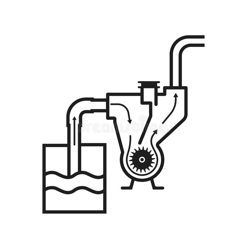 Water Pump Works Vector Illustration Element Design Stock Illustration ...