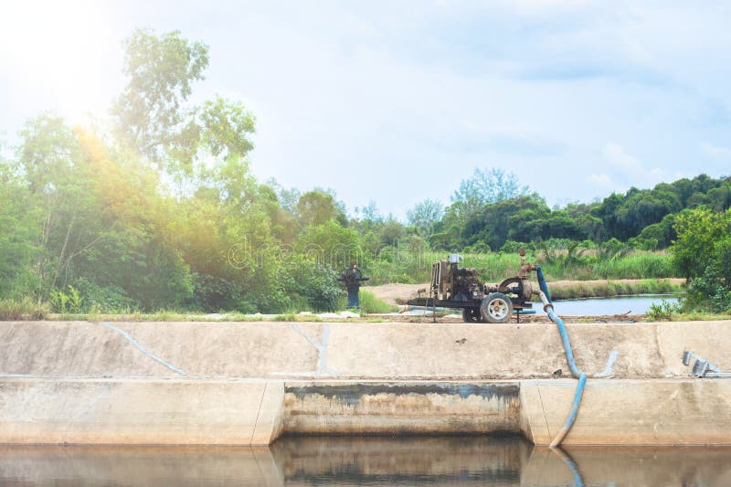 Water Pumping Diesel Engine Working for Irrigation from River ...