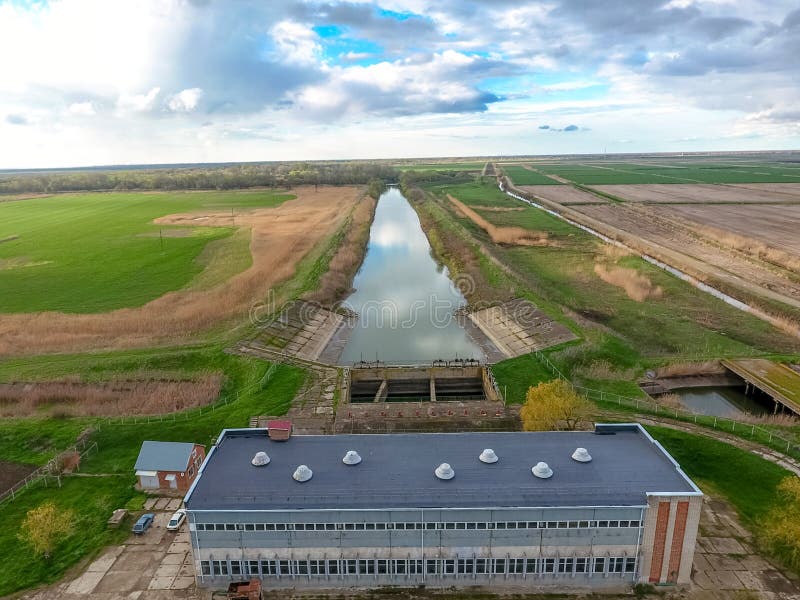 Water Pumping Station of Irrigation System of Rice Fields. View Stock ...