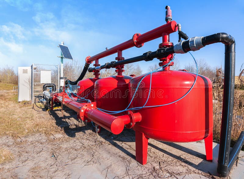 Water pumping system stock image. Image of irrigating - 84228431