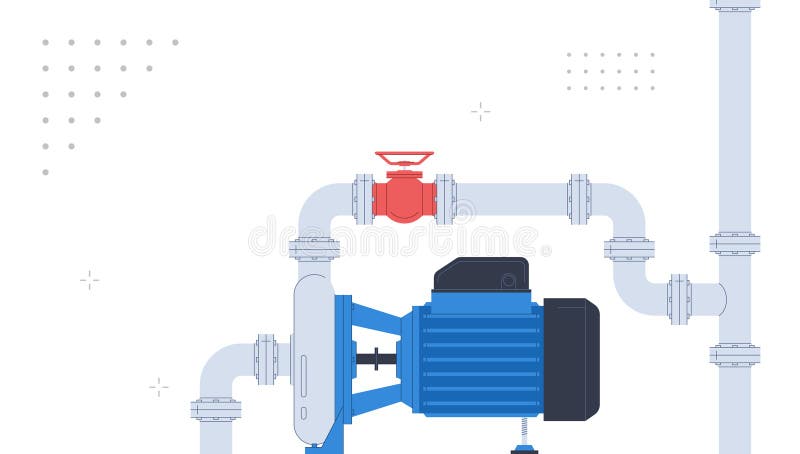 Water Pumps with Connected Pipes. Pumping of Water and Liquids ...