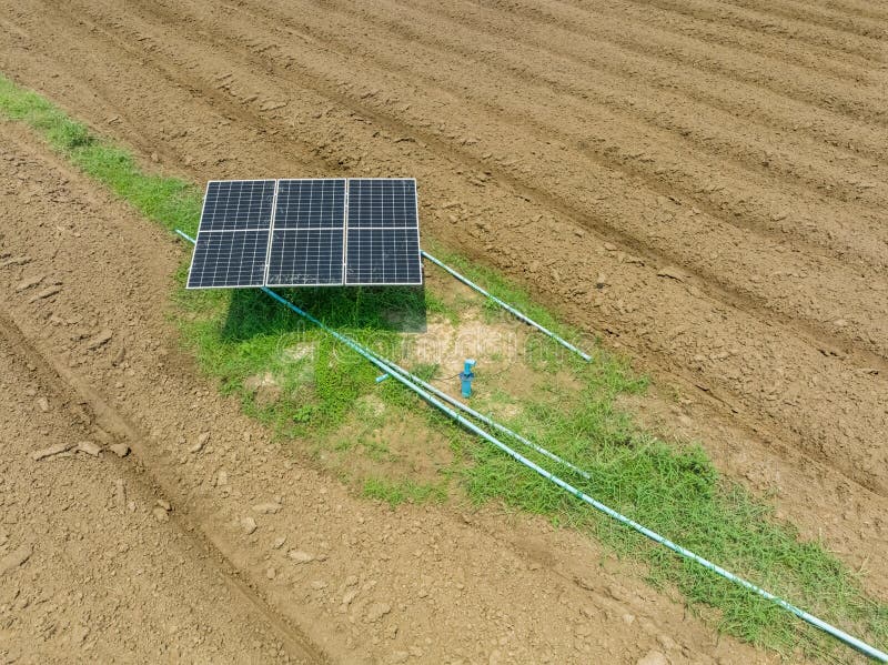 Water Pumps and Solar Panels in Farm Stock Image - Image of industry ...