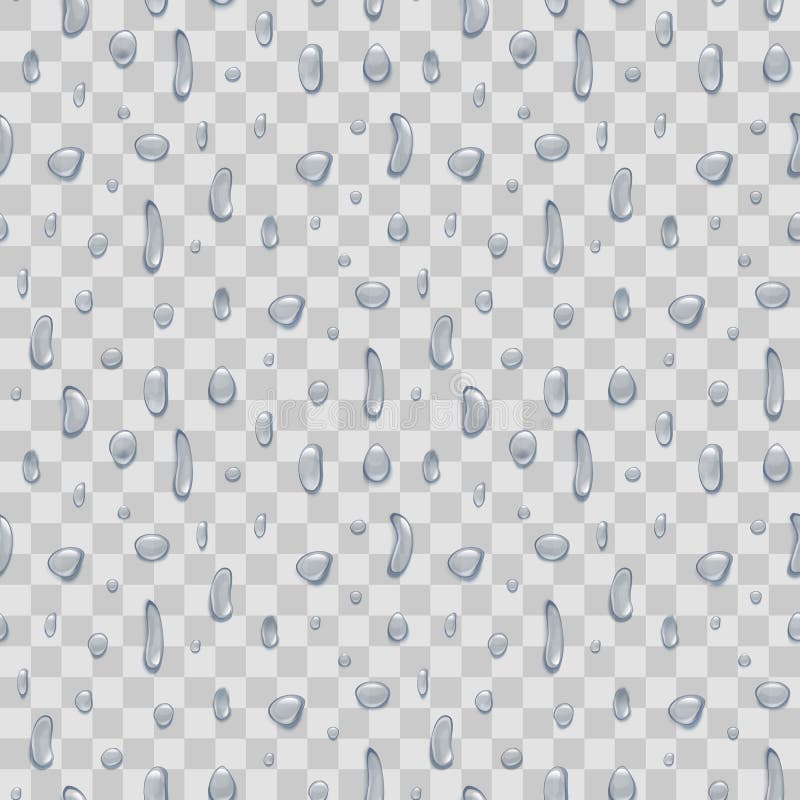 Water Pure Drops on Transparent Background. Vector Stock Vector ...