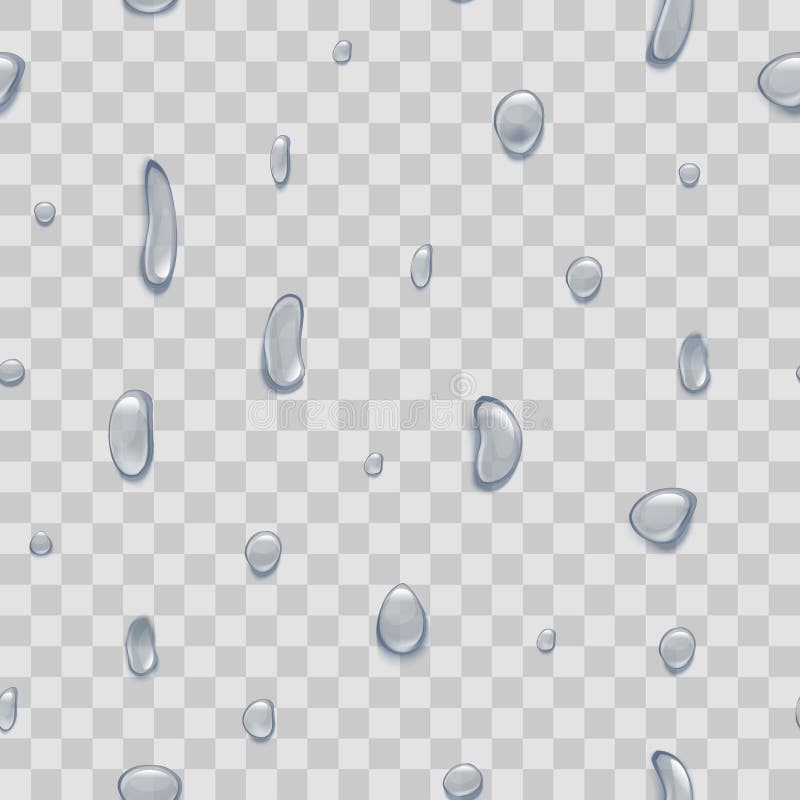 Water Pure Drops on Transparent Background. Vector Stock Vector ...