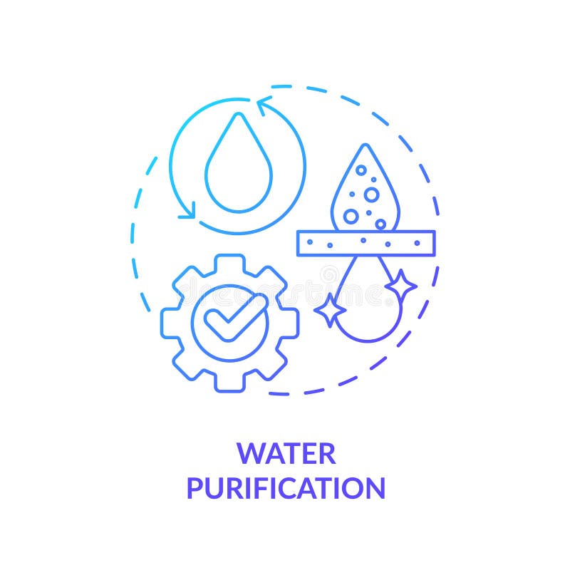Water Purification Blue Gradient Concept Icon Stock Vector ...