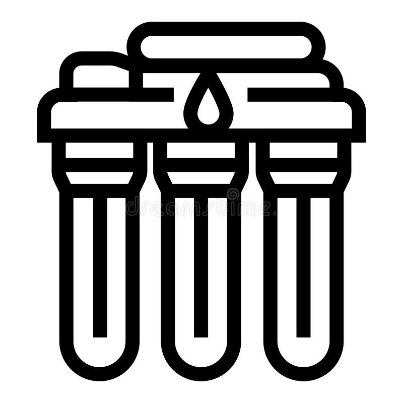 Water Purification Line Black Icon. Vector Isolated Button Stock Vector ...