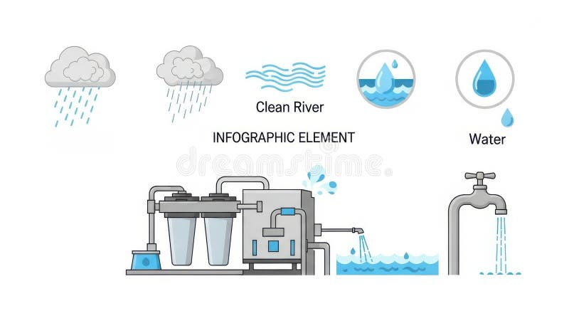 Water Purification Process Infographic Element Stock Illustration ...