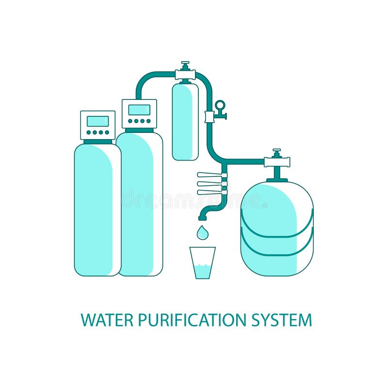 Water purification system stock vector. Illustration of conservation ...