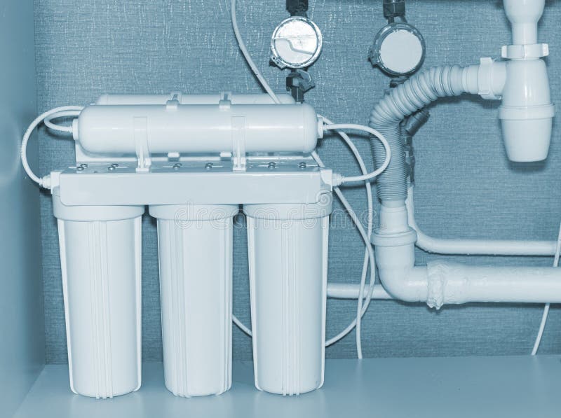 Water purification system. stock photo. Image of container - 96735668
