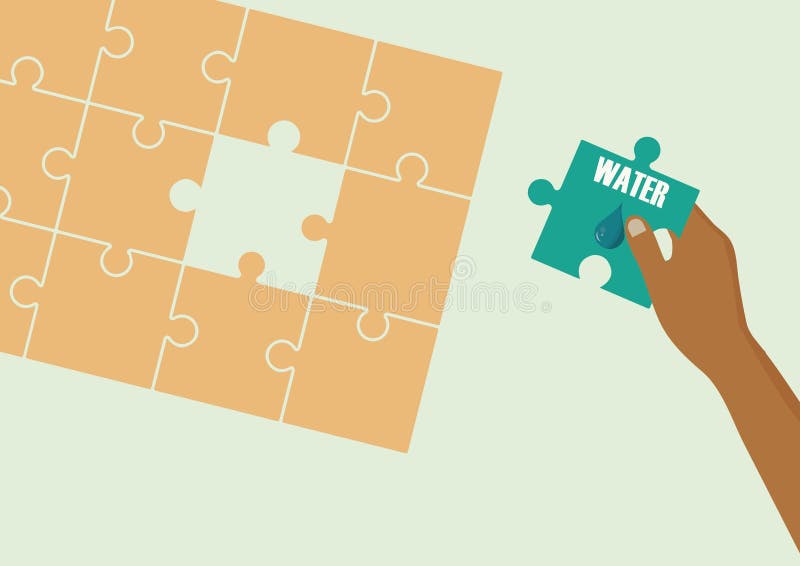 Water Puzzle. Solving the Water Crisis Stock Vector - Illustration of ...
