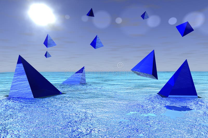 Water pyramids stock illustration. Illustration of nature - 5757835
