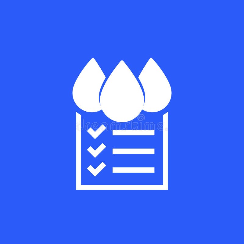 Water Quality Check Icon on Blue, Vector Stock Vector - Illustration of ...