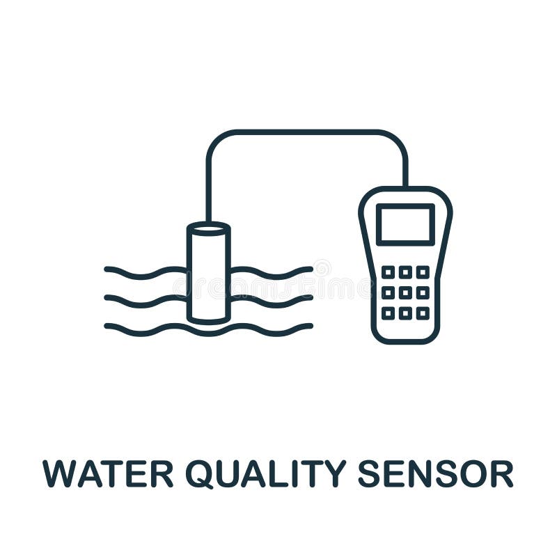 Water Quality Sensor Outline Icon. Thin Line Style from Sensors Icons ...