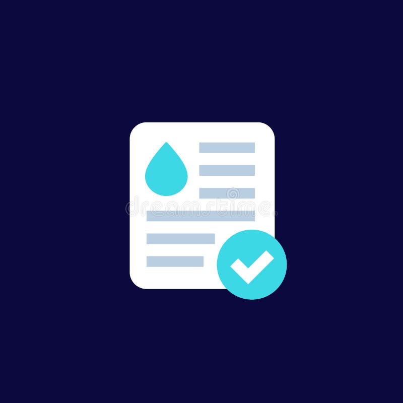 Water Quality Test Icon, Flat Vector Design Stock Vector - Illustration ...