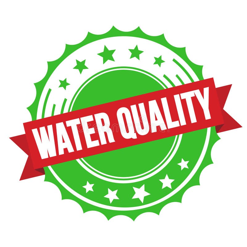 WATER QUALITY Text on Red Green Ribbon Stamp Stock Illustration ...
