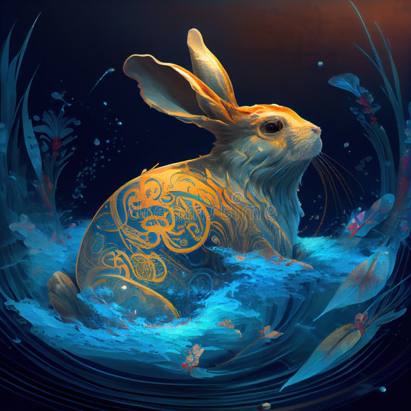Water Rabbit, Symbol of Chinese New Year 2023, Stock Illustration ...