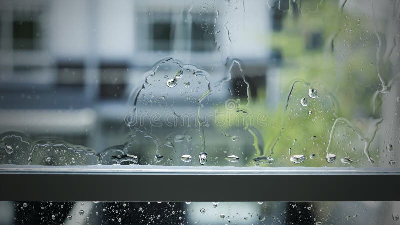 Water Rain Drop on the Window at Home Stock Image - Image of glass ...