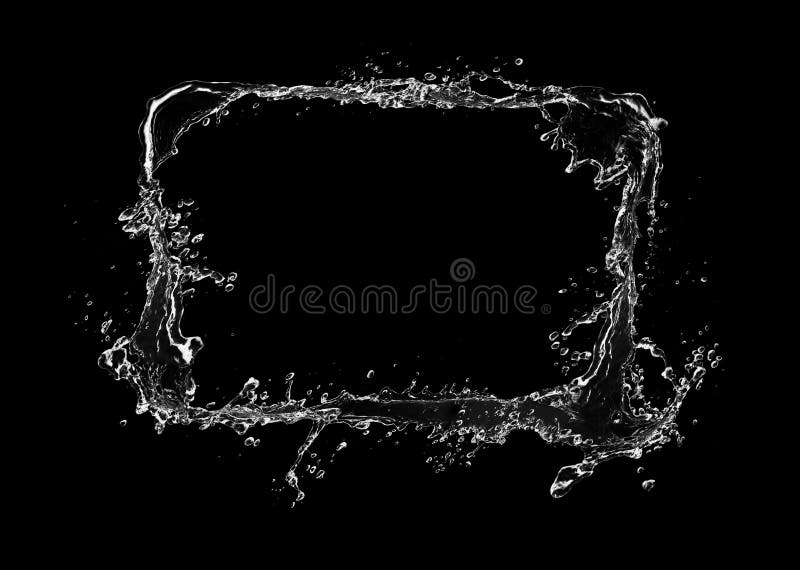 Water Rectangle Splash Isolated on Black Background Stock Photo - Image ...