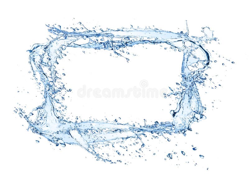 Water Rectangle Splash Isolated on White Background Stock Photo - Image ...